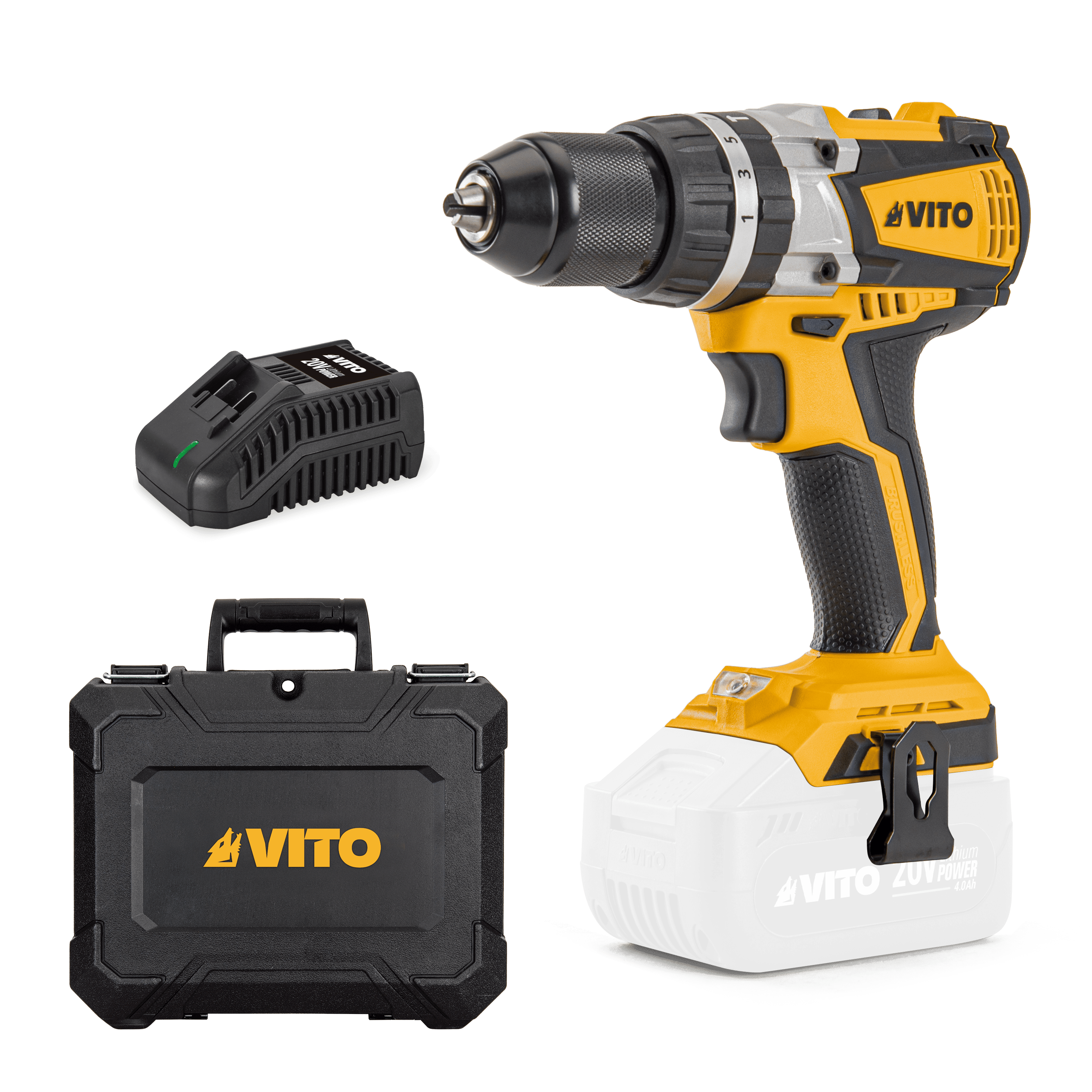 VIBCBBBMCC | Cordless Brushless Combi Drill 20V Whit Bmc Case And ...